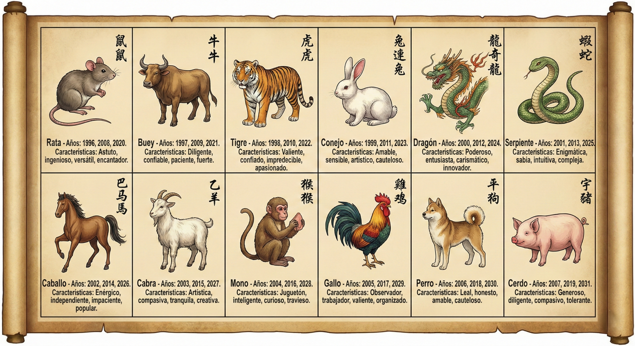 LOS ANIMALES DEL CALENDARIO CHINO | idocumenta.com